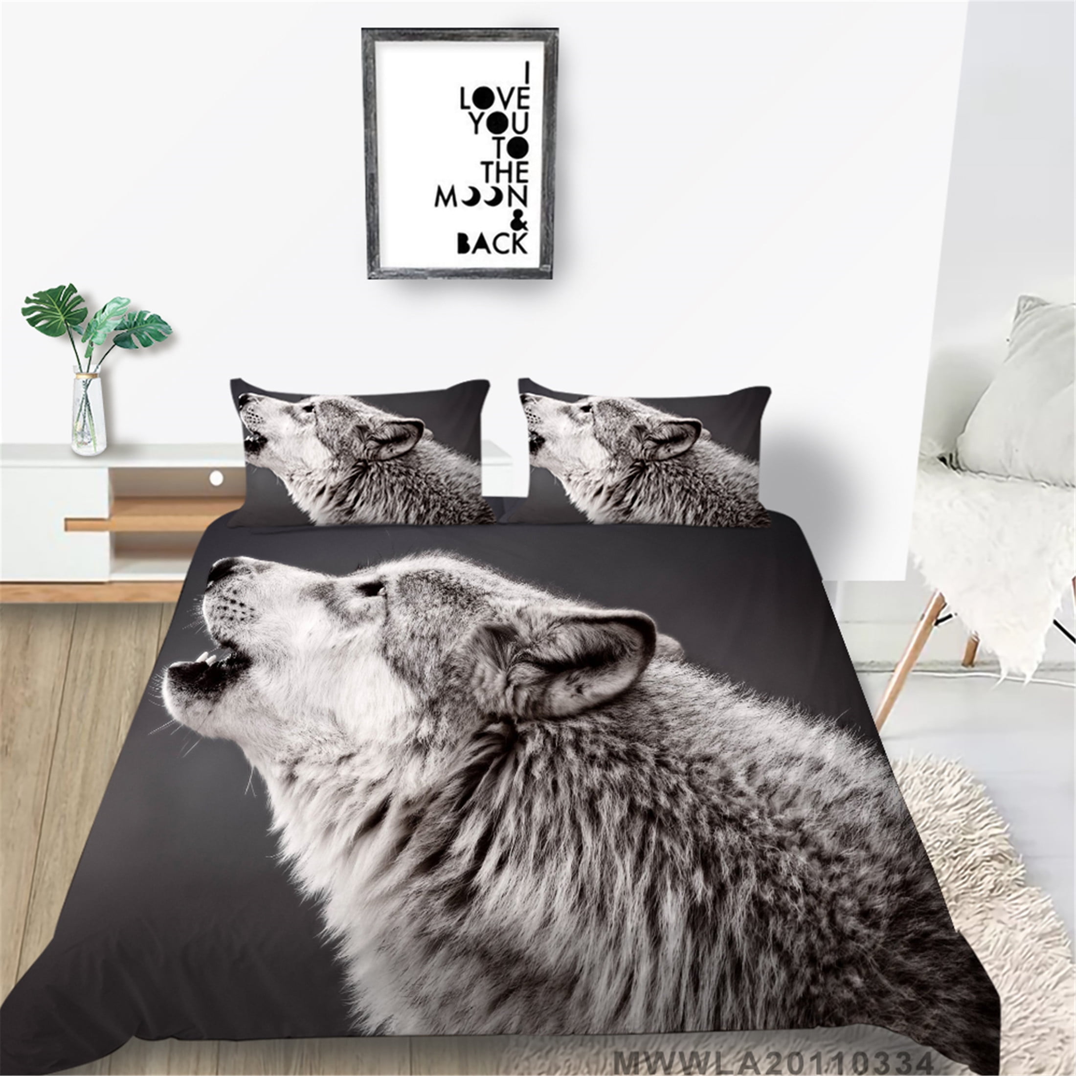 Hot Sale Comforter Cover Set 3D Wolf Printed Bedding Cover Set 2/3 Pcs ...