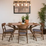 Bellamy Studios Lydia Mid-Century Modern 5 Piece Dining Set, Dark Gray ...