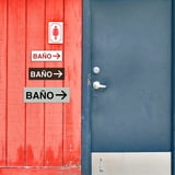 Signs ByLITA Basic Baño Right Arrow Directional Sign (Ivory/Dark Brown ...