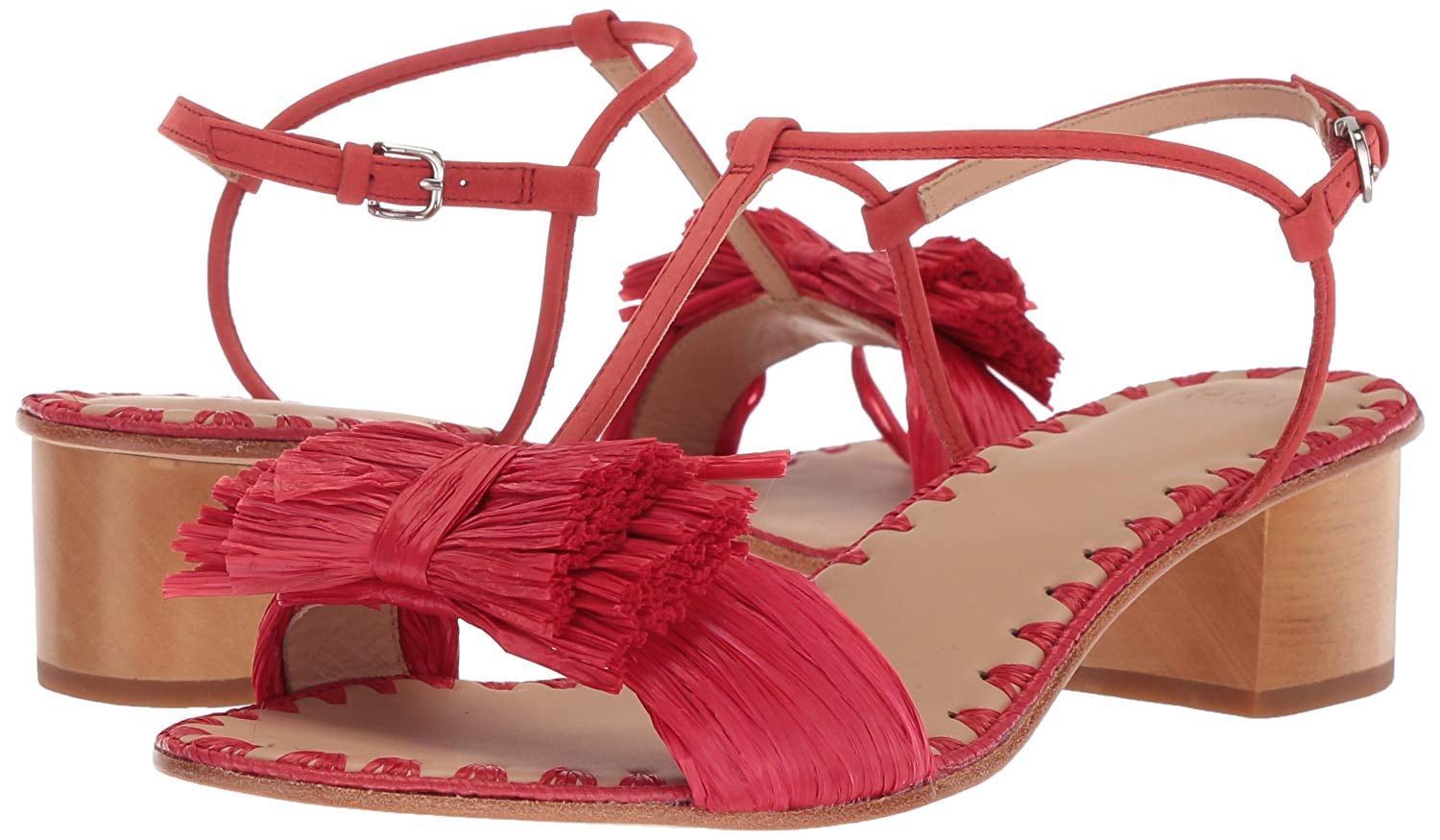 Pour La Victoire Julie Poppy Red Low Block Heel Open toe Strappy Heeled ...
