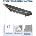 12*10 FT Manual Retractable Awning, Patio Awning with Crank Handle ...