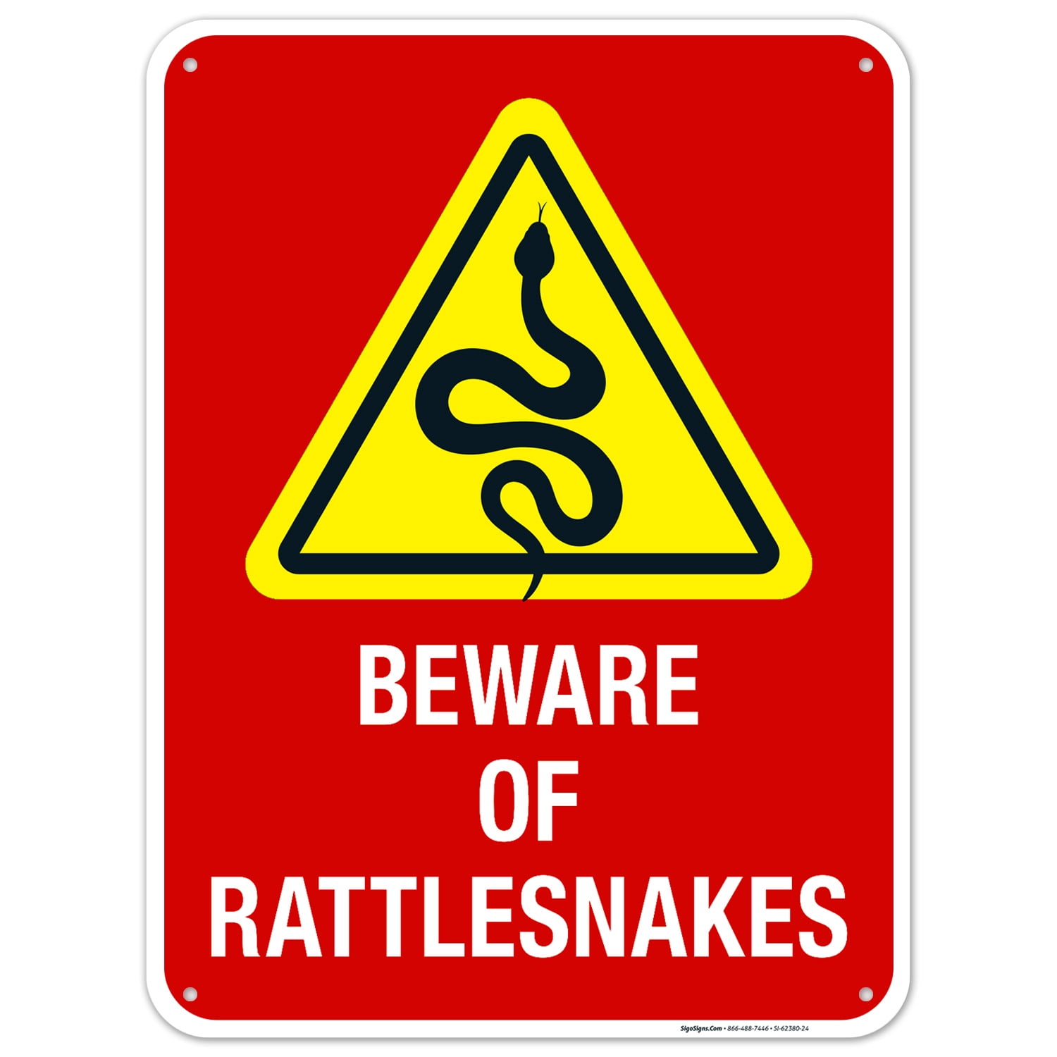Beware Of Rattlesnakes Sign, - Walmart.com