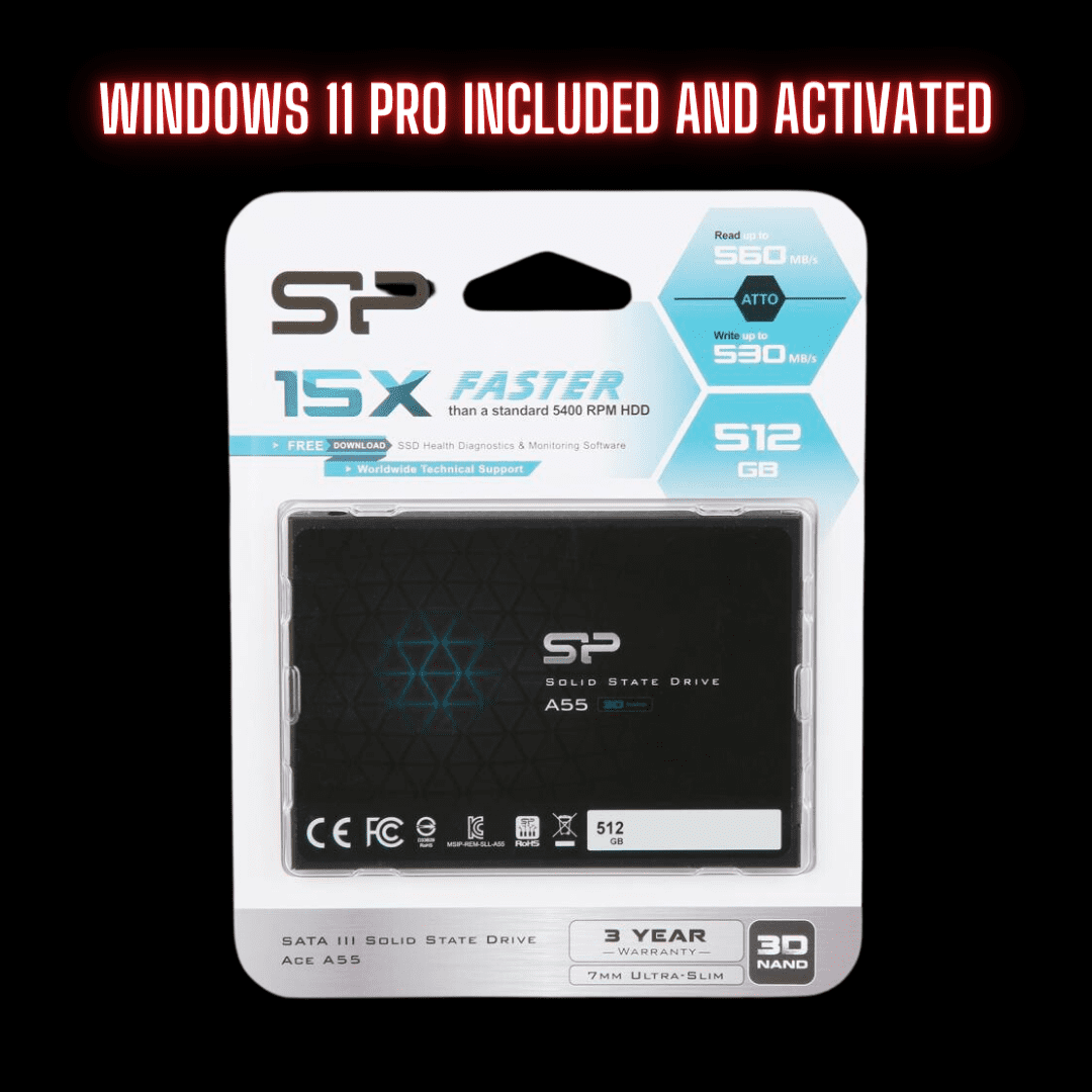 (Windows 11 Pro Pre Installed and Activated) 512GB Silicon Power SP A55 ...