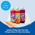 Kool-Aid Snow Cone Syrup Party Kit, 3 Flavors, 20 Cups, 20 Spoon Straws ...