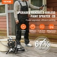 VEVOR Stand Airless Paint Sprayer, 3000PSI 750W Efficient Electric ...