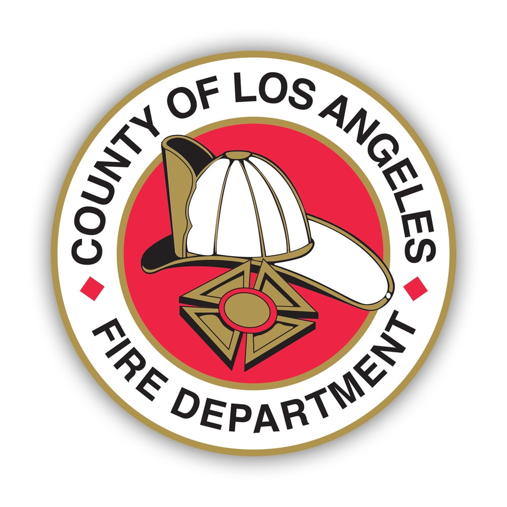 Round Los Angeles County Fire Seal Sticker Decal - Self Adhesive Vinyl ...