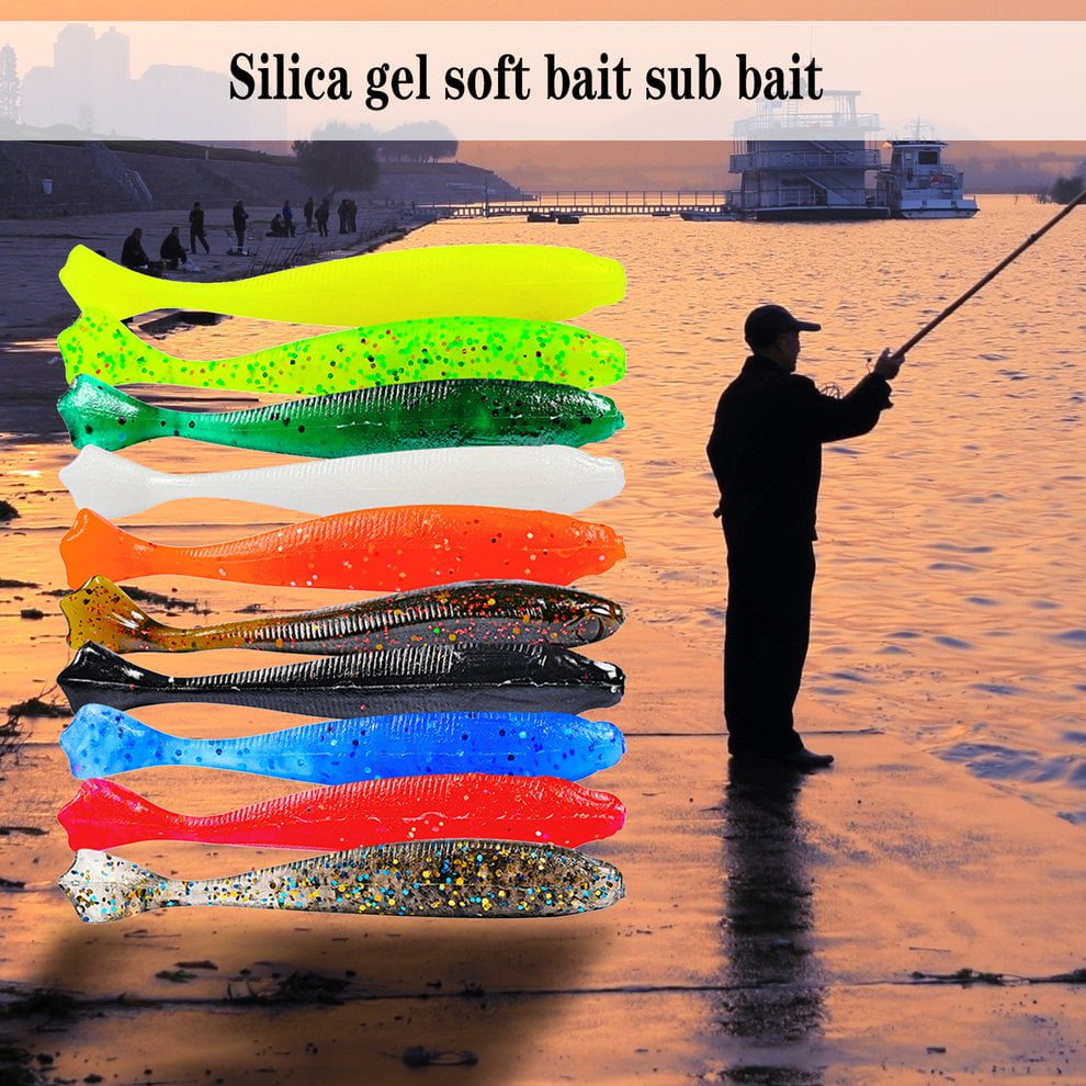 Soft Fish Lure Set Software Luya Bait 10 Color Silicone Soft Fishing ...