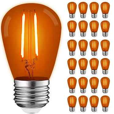 Luxrite E12 LED Filament Orange Light Bulb, 4.5W=40W, Colored Glass ...