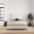 DHP Eveline Upholstered Platform Bed Frame with High Wingback Headboard ...