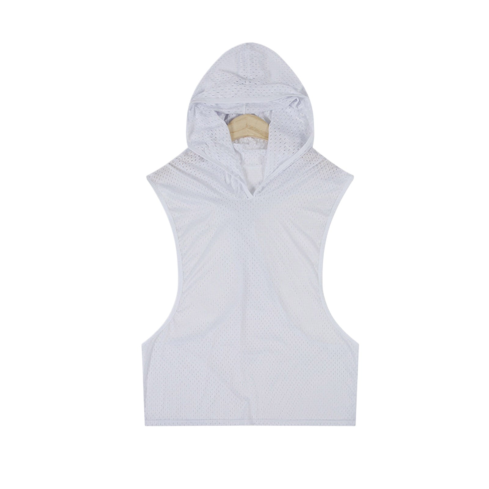 Click here for Ediodpoh Stylish Mens Sleeveless Hooded V Neck Mes... prices