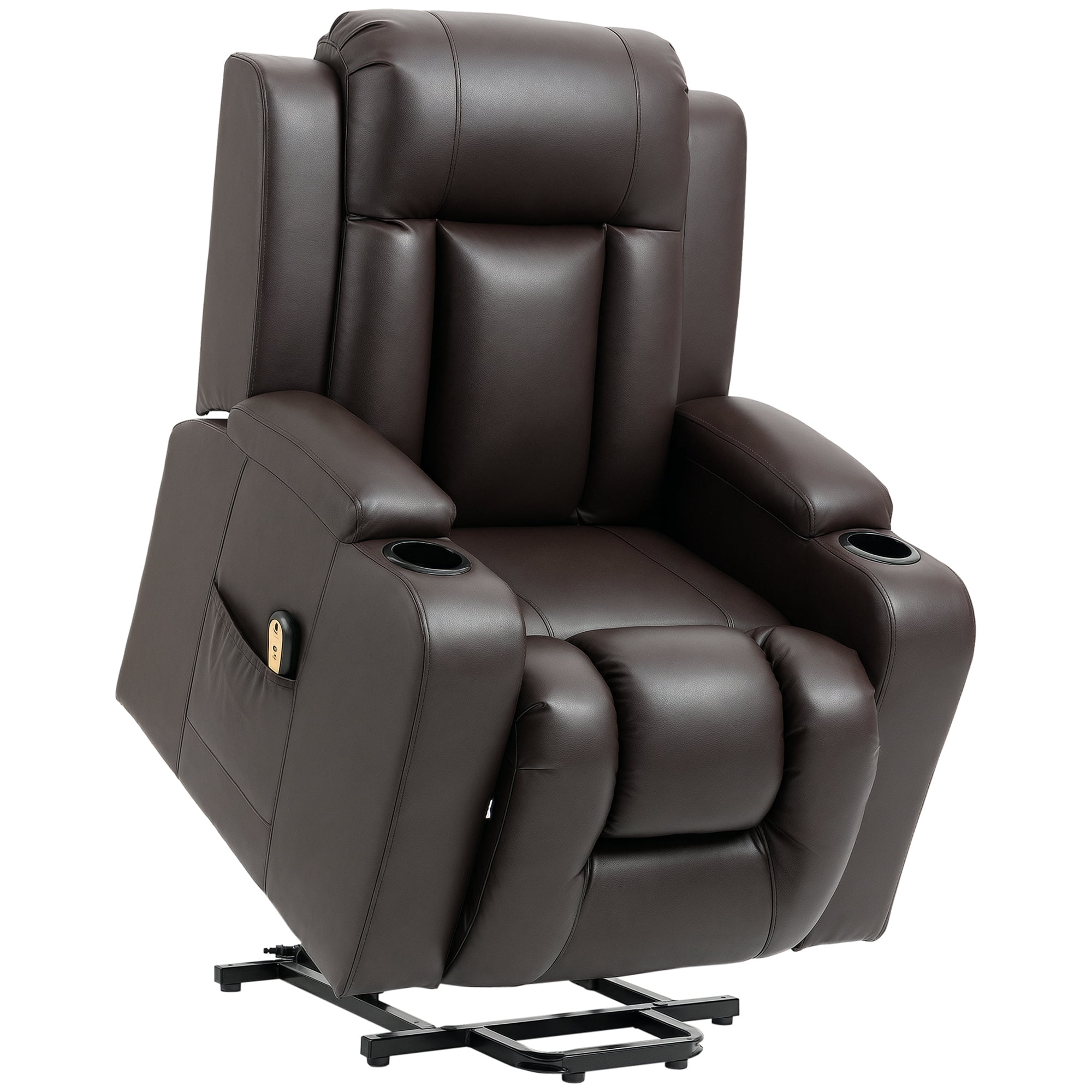 HOMCOM Electric Power Lift Recliner Chair for Elderly w/ Cup Holders ...