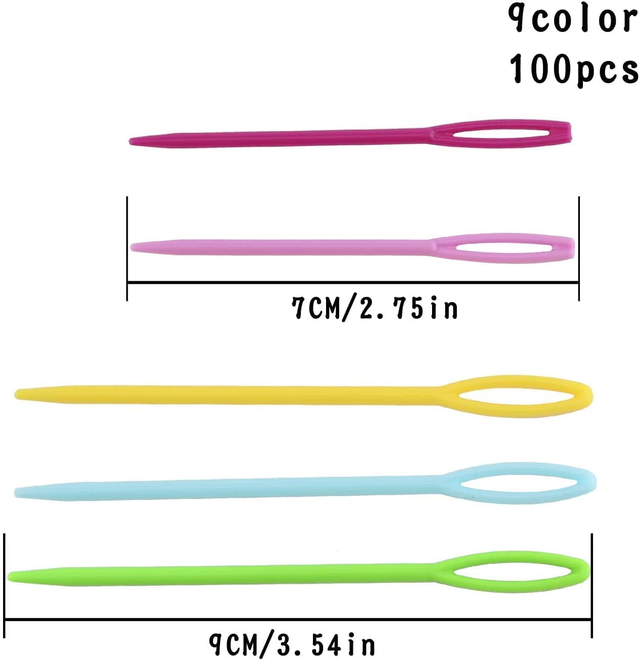 100Pcs Plastic Sewing Needles, Colorful Safety Yarn Lacing Weaving ...