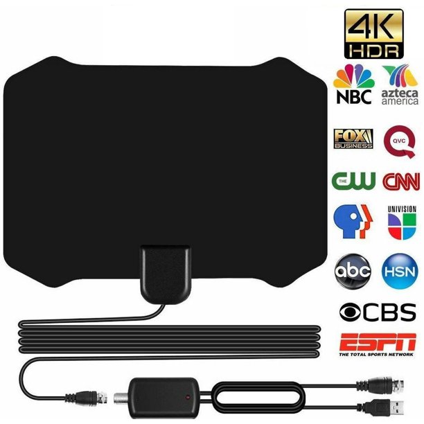200 Miles Range 4K 1080p Indoor TV Antenna Amplified for Digital HDTV ...