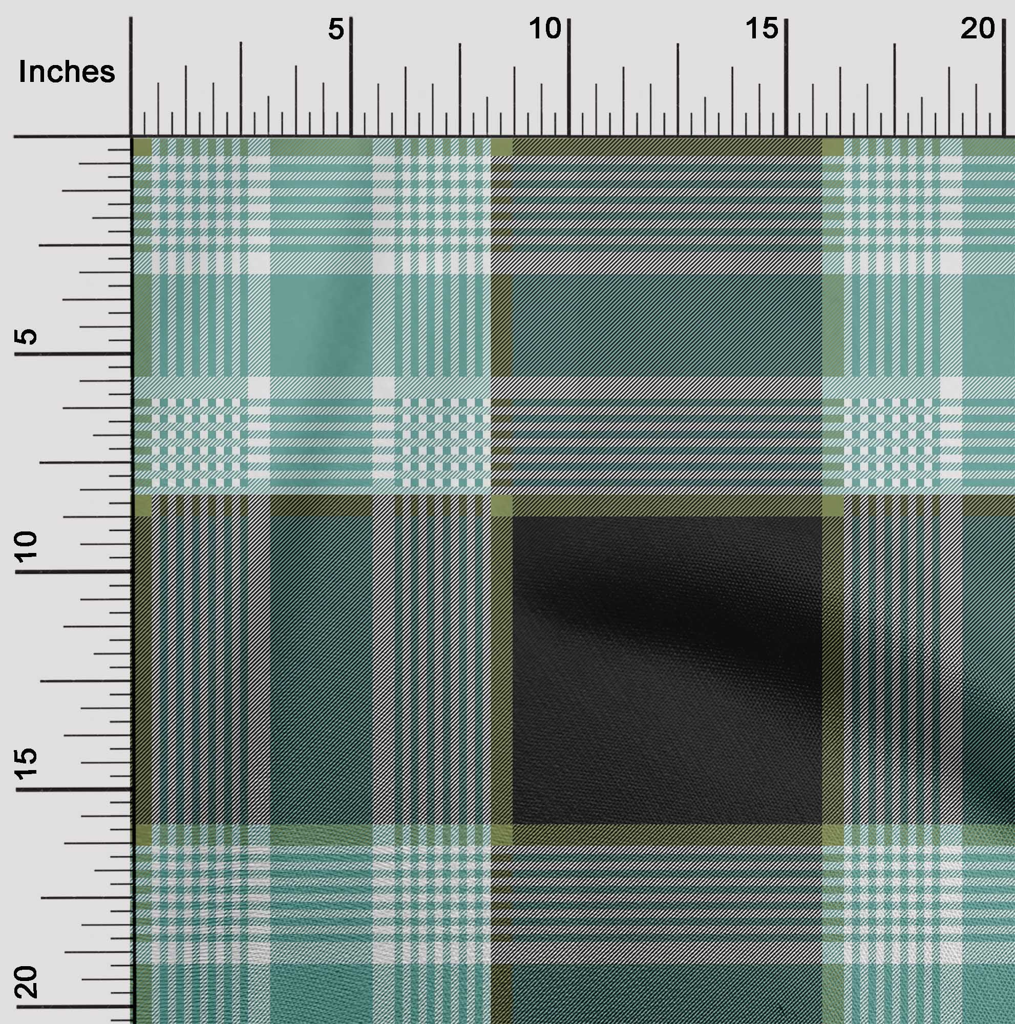 oneOone Organic Cotton Voile Fabric Tartan Check Print Fabric By The ...