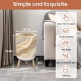Small Trash Can with Lid Marble Abstract Stone Warm Beige Gold Veins 1. ...