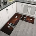 Decorative Red Wine Kitchen Rugs, Set of 2, Non-Skid, Easy-to-Wash ...