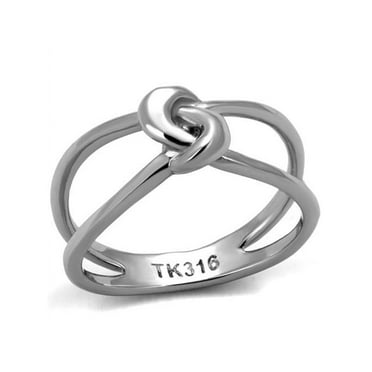 Ladies' Stainless Steel CZ Triple Roll Ring - Walmart.com