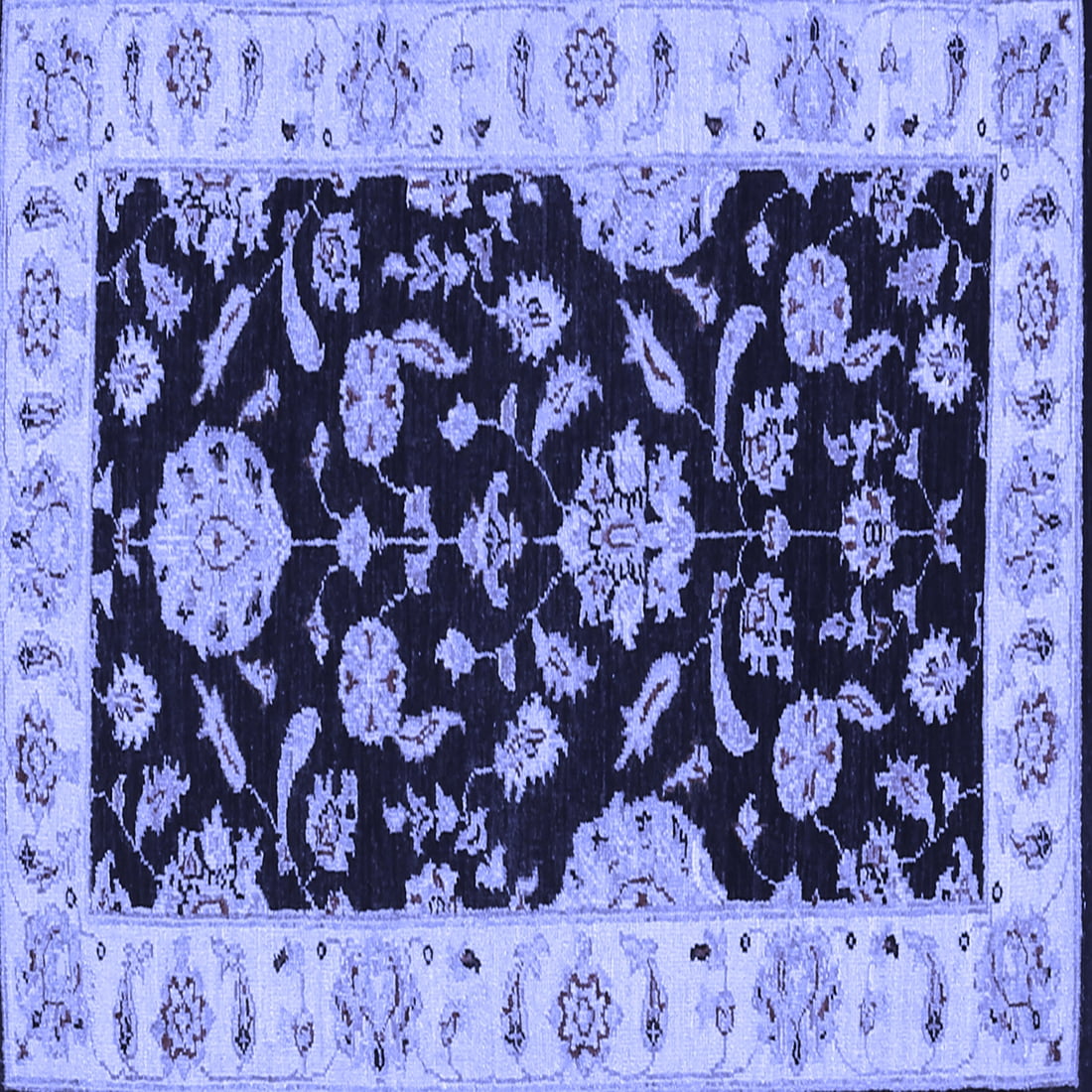 Ahgly Company Machine Washable Indoor Square Persian Blue Traditional ...