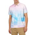Abstract Gradient Geometric All Over Print Short Sleeve Polo Shirt ...