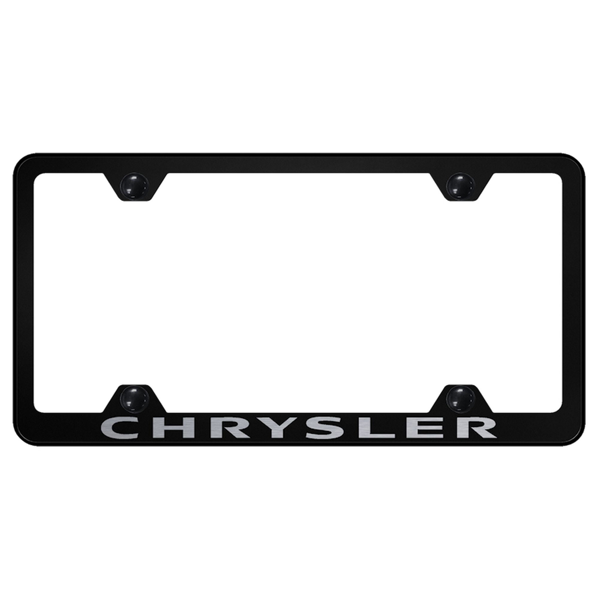 Chrysler Laser Etched Logo Wide Body License Plate Frame (Black ...