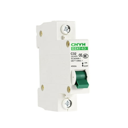 Miniature Circuit Breaker DZ47-63 1 Pole 32A 230/400V C32, C Curve ...