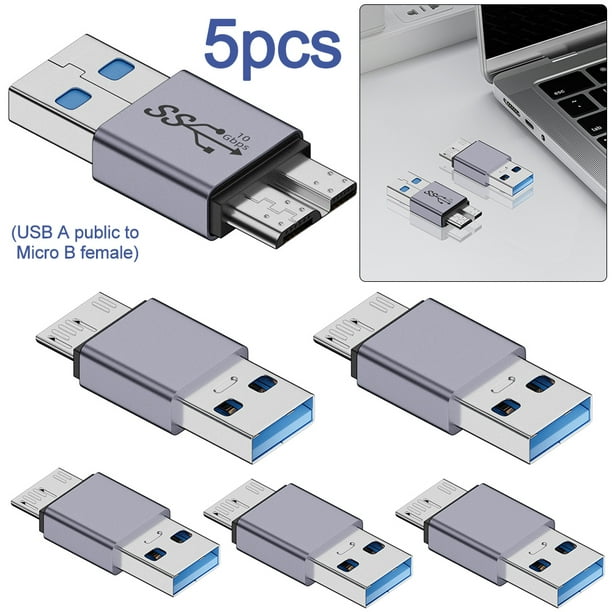 Adaptador Micro B HDD Adaptador Datos USB3.1 Gen2 Transmisión 10 Gbps ...