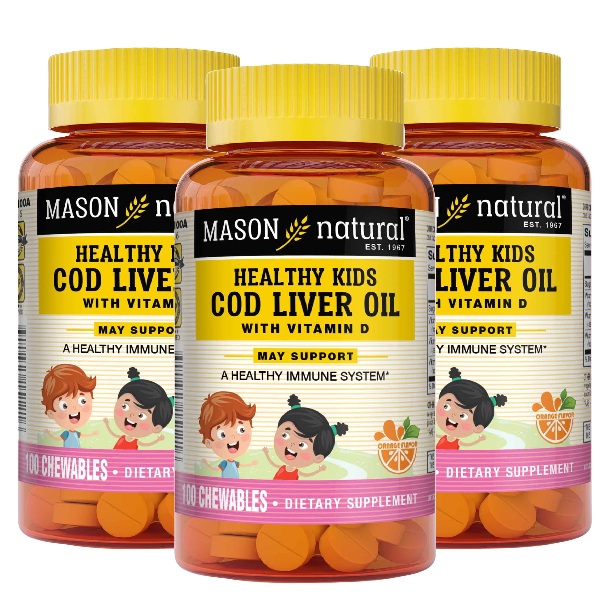 Mason Natural Healthy Kids Cod Liver Oil With Vitamin A, C and D ...