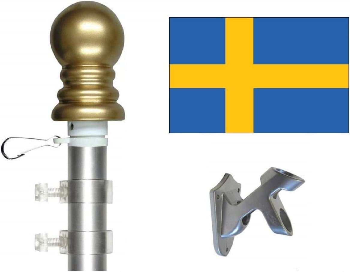 Sweden Flag and Flagpole Set, Choose an International 3'x5' Flags and ...