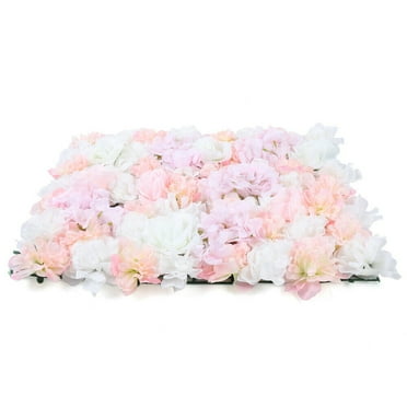 Efavormart 4 PCS Blush Silk Hydrangea Flower Mat Wall Wedding Event ...