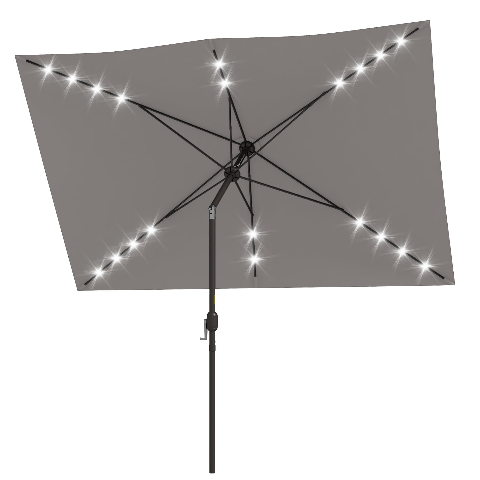 Outsunny 6.5' x 10' Patio Umbrella Market Umbrella, LED Lights, Light ...