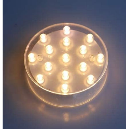 4 Inch Acrylic Round LED Plate Light,15 LEDs Vase Base Light for Table ...