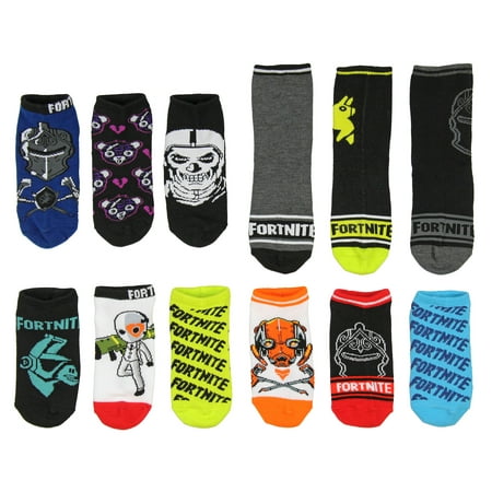 Fortnite Kids 12 Days Of Socks Crew Ankle Cut And No Show Socks (6-8 ...