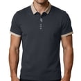 COSFO Mens Polo Shirt Casual Short Sleeve Golf Colorblock Shirt ...