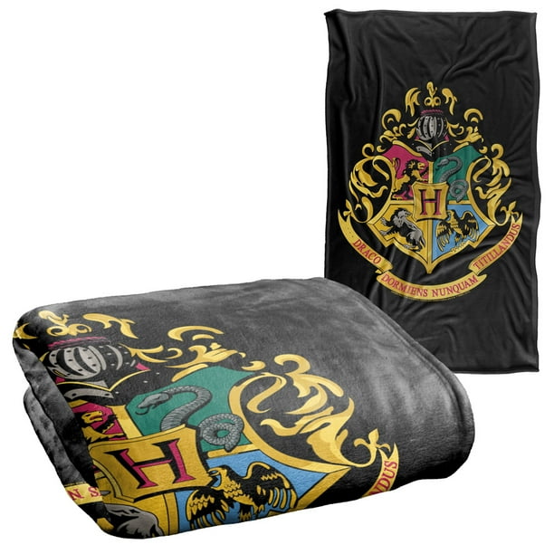 Harry Potter Hogwarts Crest Black Silky Touch Super Soft Throw Blanket ...