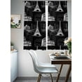 Black Architecture Sheer Curtains for Living Room Bedroom Eiffel Tower ...