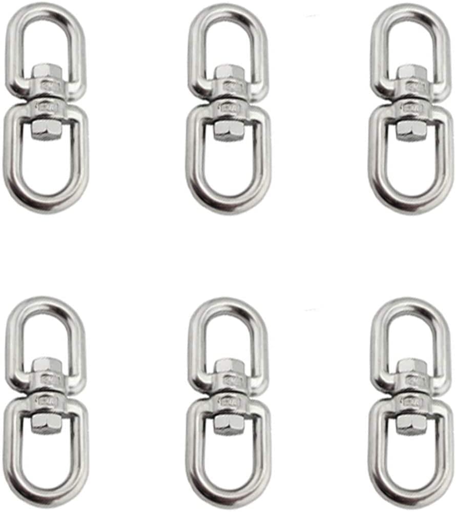 6 Pcs Connecteur de Corde en Acier Inoxydable M4 Anneau Rotatif en ...