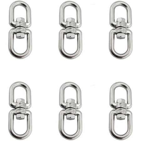 6 Pieces M4 Stainless Steel Rotating Stainless Steel Ring Rope Connect ...