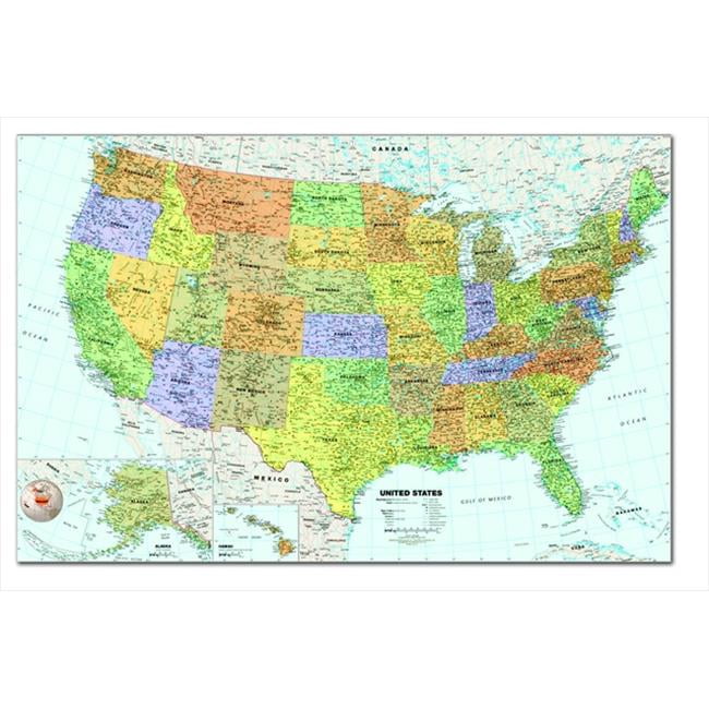 House of Doolittle 082080 Laminated Write And Wipe United States Map ...