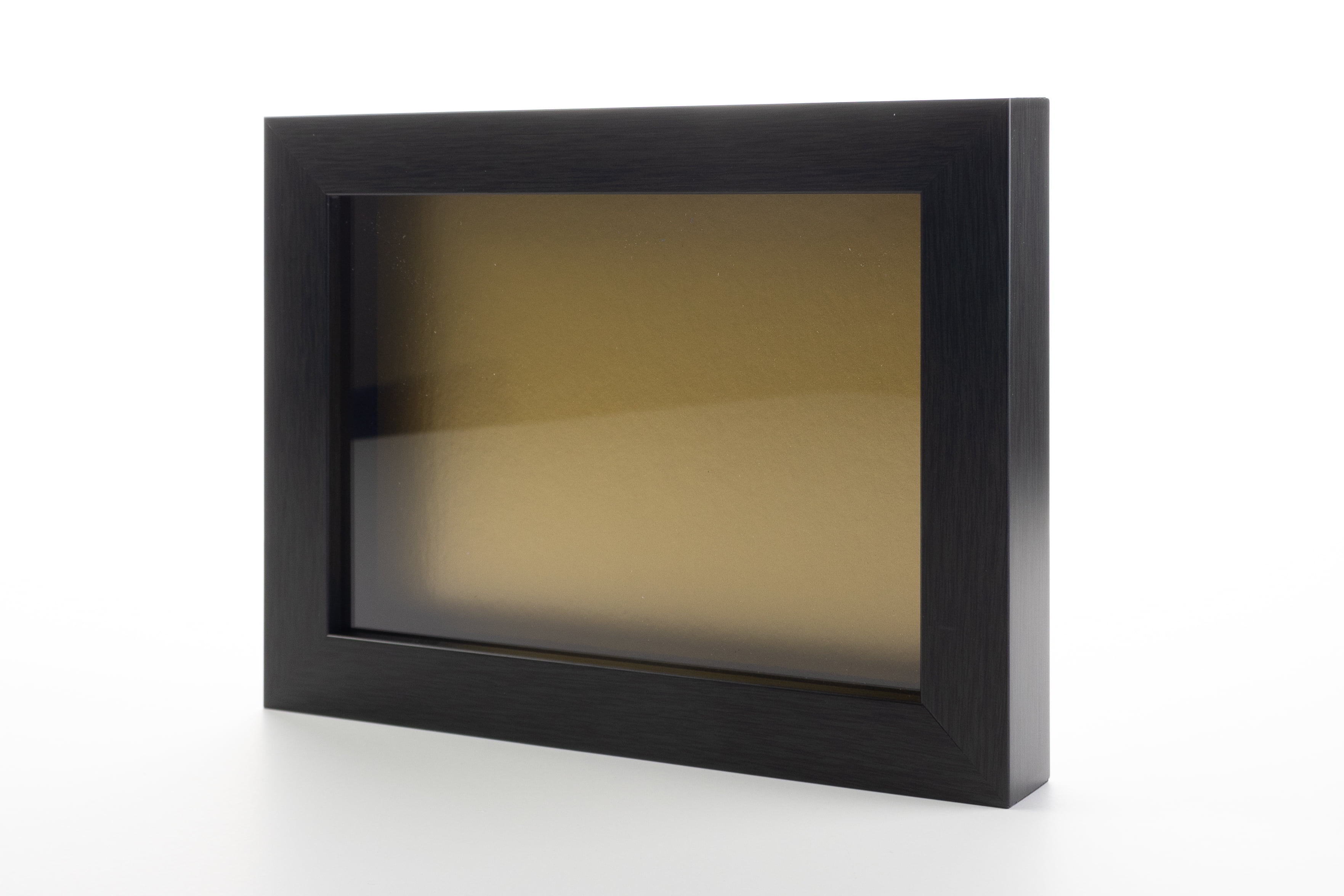 20x30 Shadow Box Frame Gray Stained Real Wood with a Gold Acid-Free ...