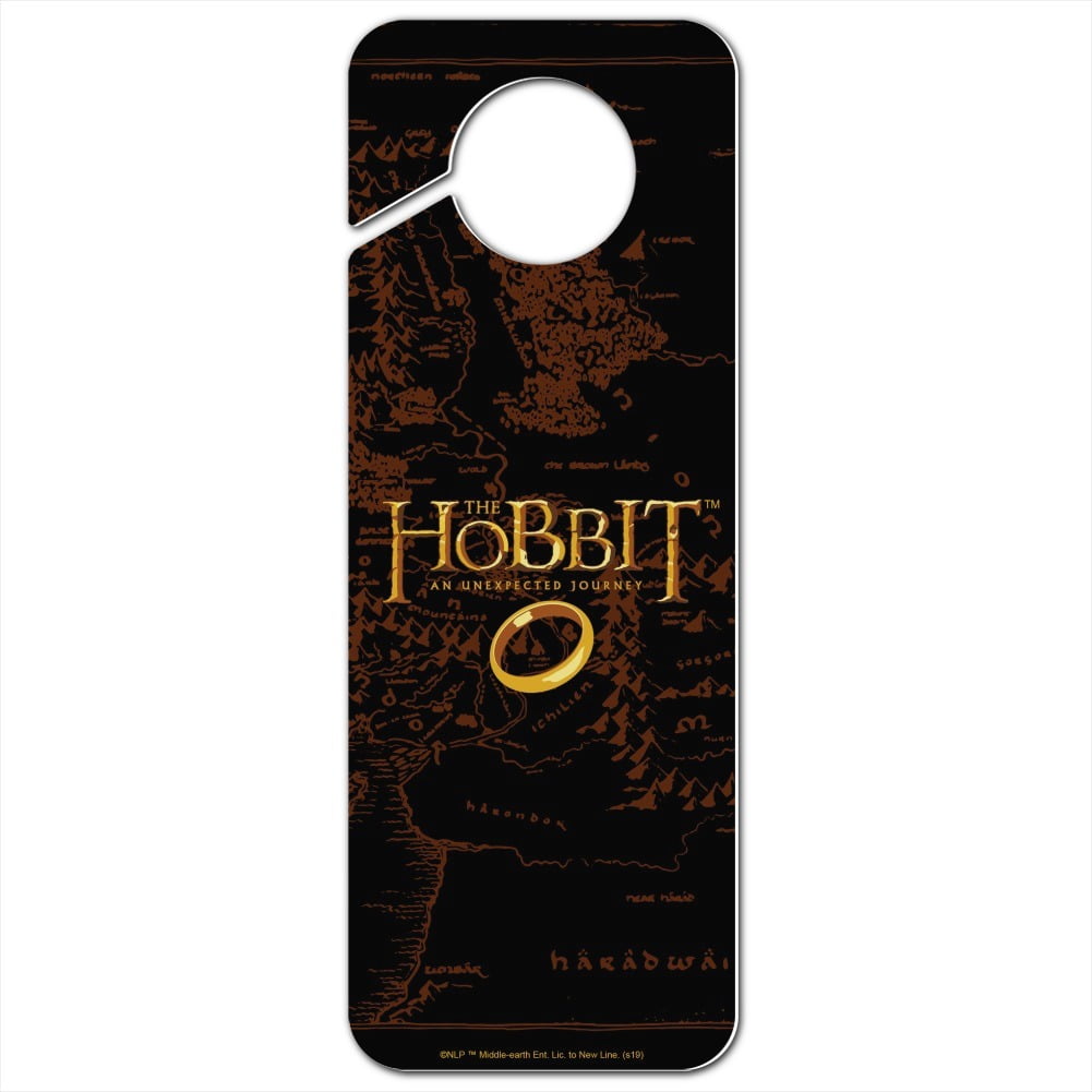 The Hobbit An Unexpected Journey Logo Plastic Door Knob Hanger Sign ...