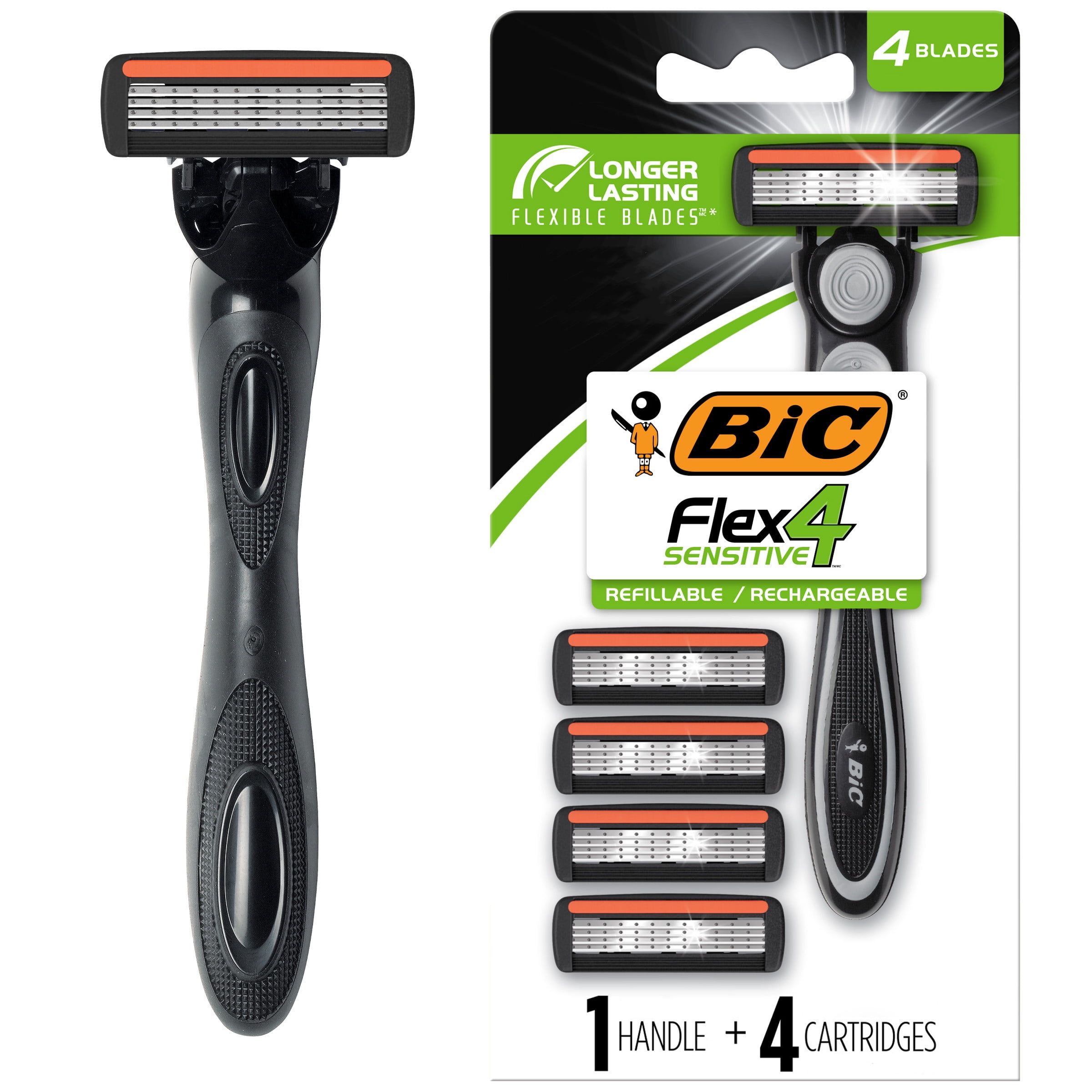 BIC Flex 4 Refillable Razors for Men, 4 Blade, 1 | Ubuy Maroc