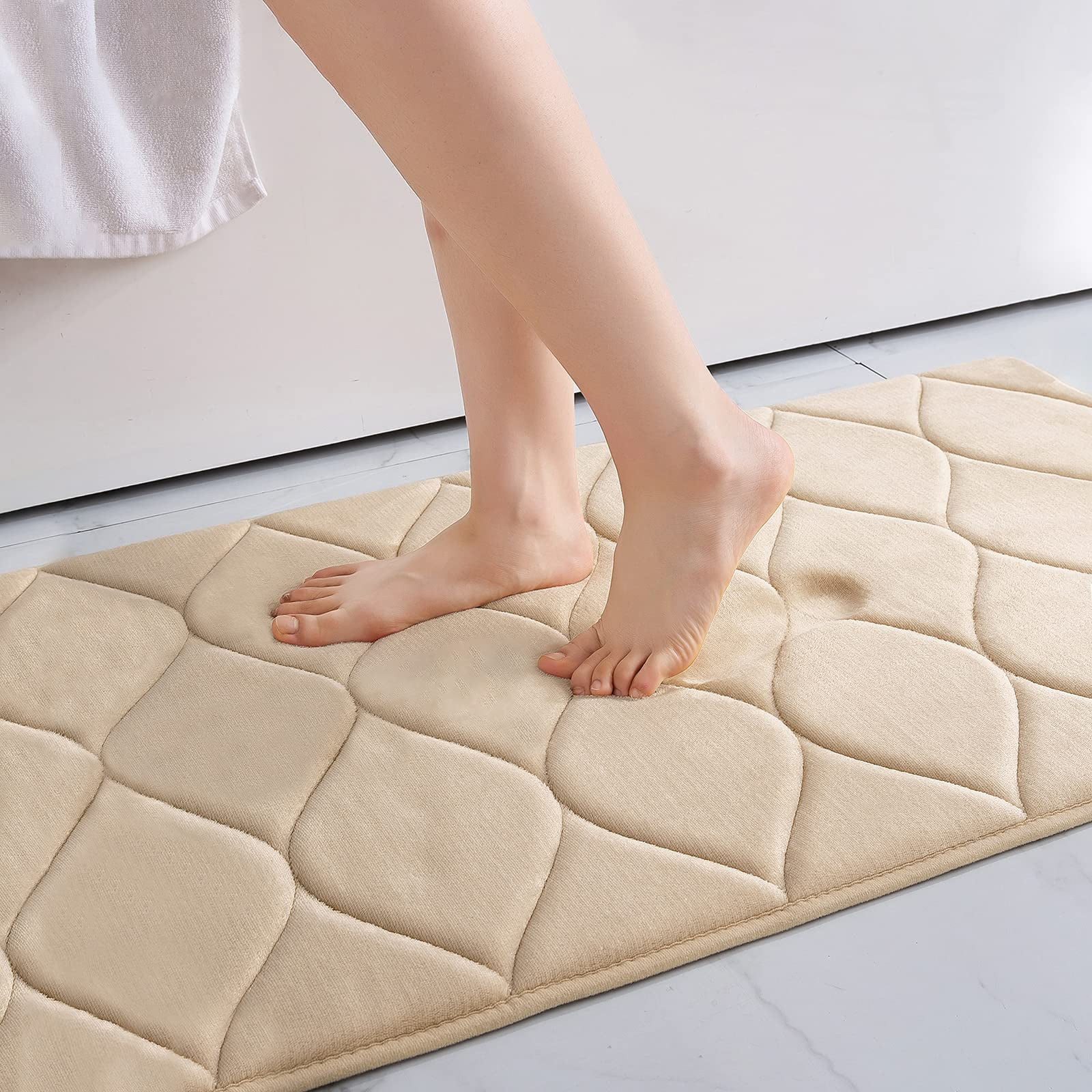 Smiry Memory Foam Bathroom Rugs, Ultra Soft & Non-Slip Bath Runner Mat ...