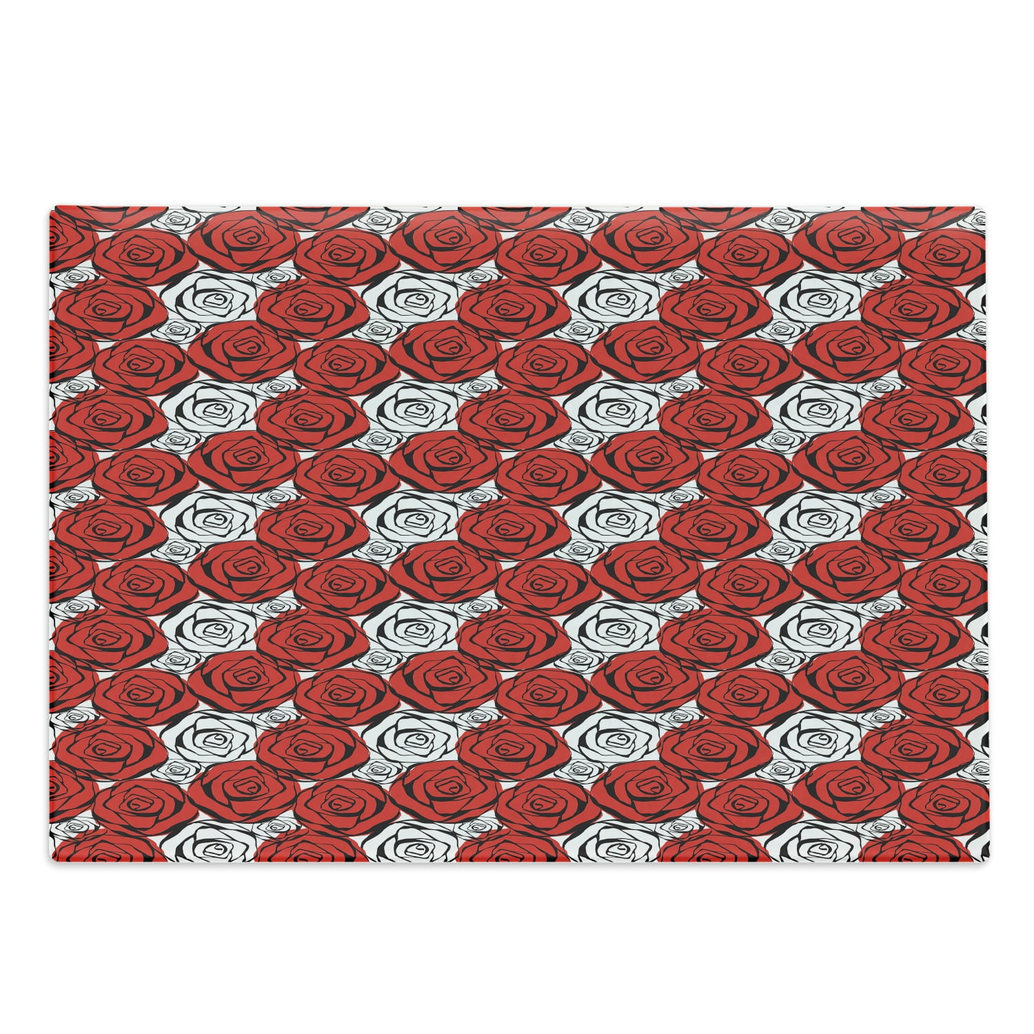 Feminine Cutting Board, Roses with Black Contours in Retro Style ...