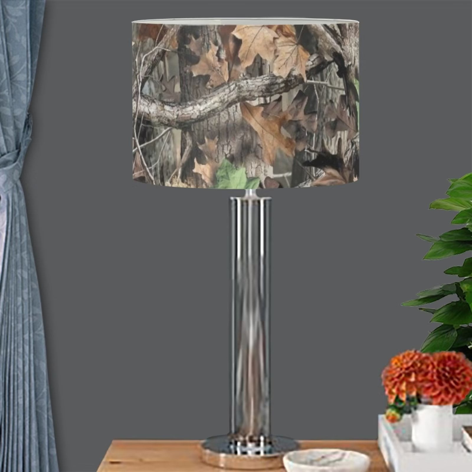 NETILGEN Drum Lampshade Camouflage Scenic Hunting Cylinder Lampshades ...