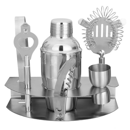 Stainless Steel Cocktail Bar Tool Set & Bonus Fold Out Cocktail Recipe ...