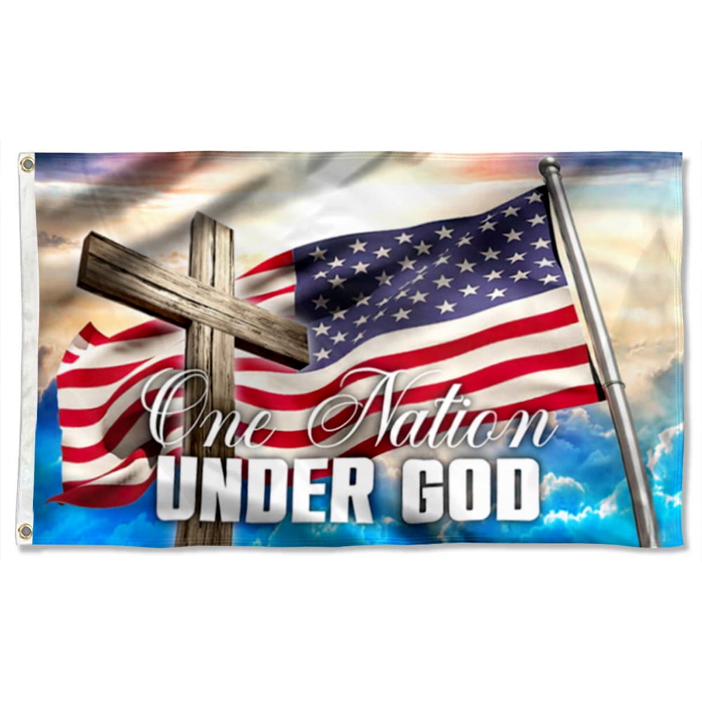 Cayyon Jesus Flag 3x5Feet Jesus Cross American Grommet Flag One Nation ...