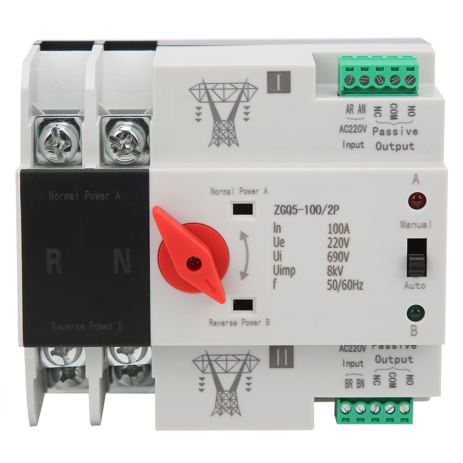 Interruptor De Transferencia Automática De Doble Potencia - Controlador Ininterrumpido De 2 Vías ...