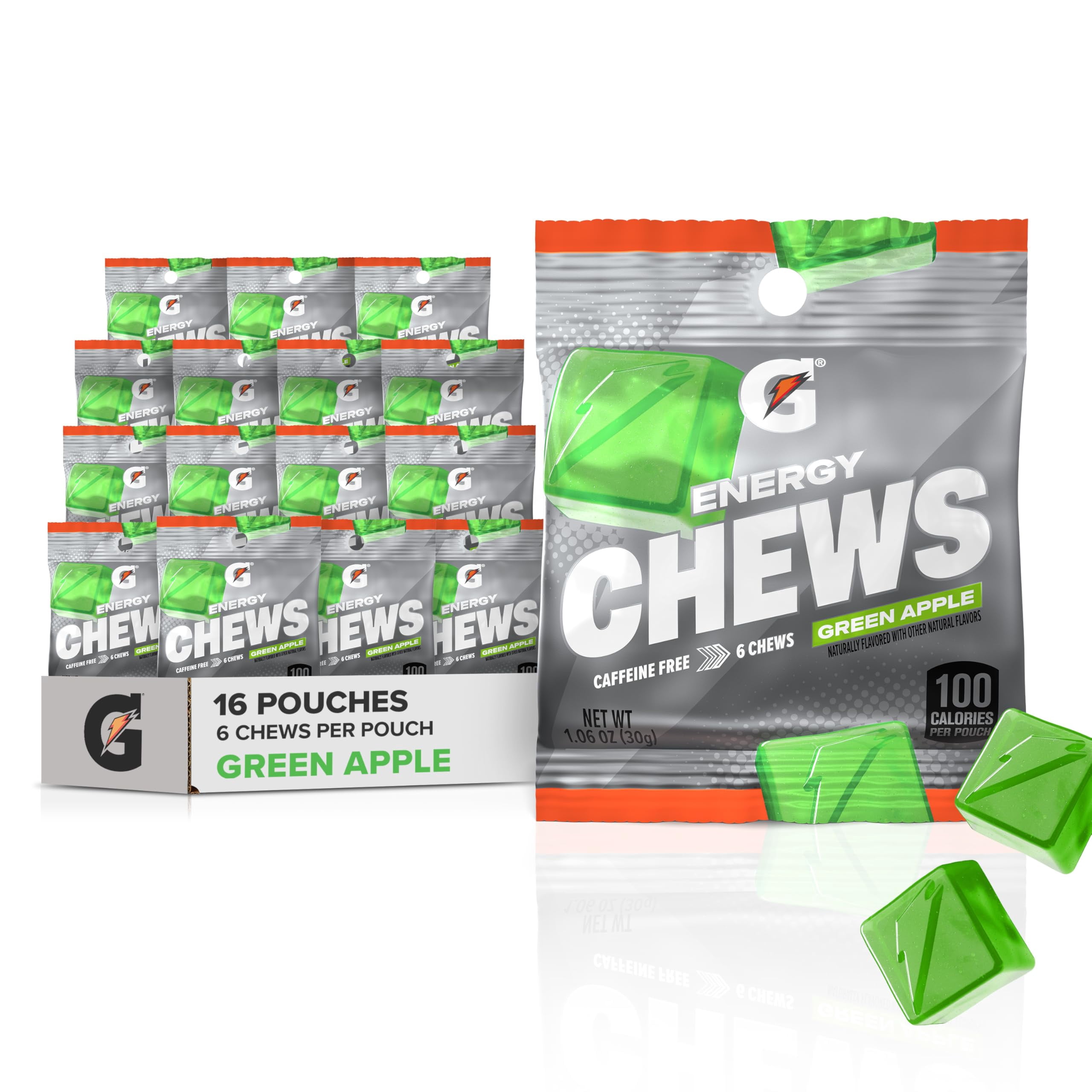 Gatorade Energy Chews, manzana verde, sin cafeína, vitamina B12, 1.06 ...