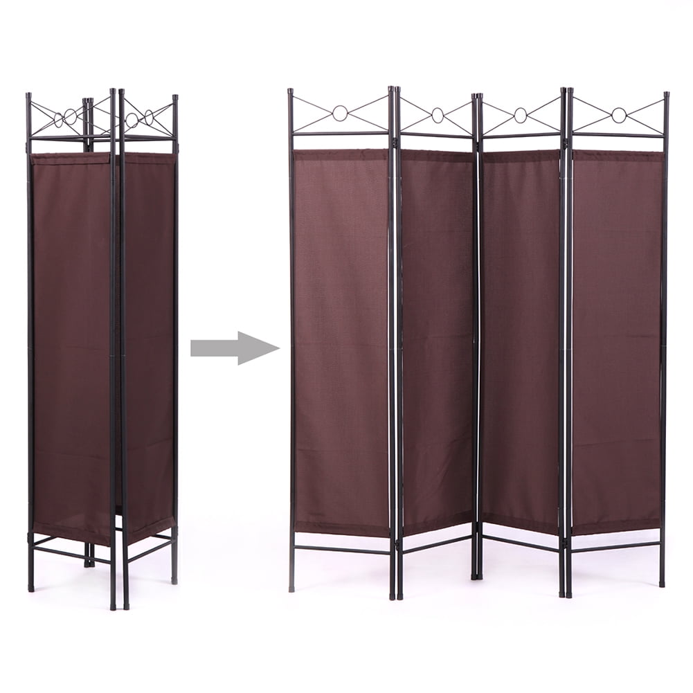Resenkos Portable Wall Partition Room Divider with 4 Panels ...