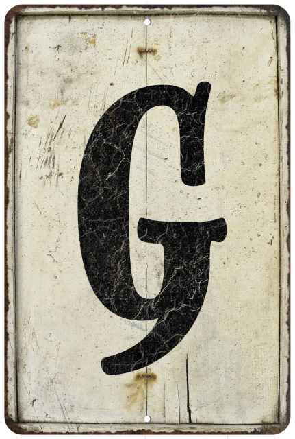 Capital Letter G Vintage Look Chic Distressed 12x18 Metal Sign ...